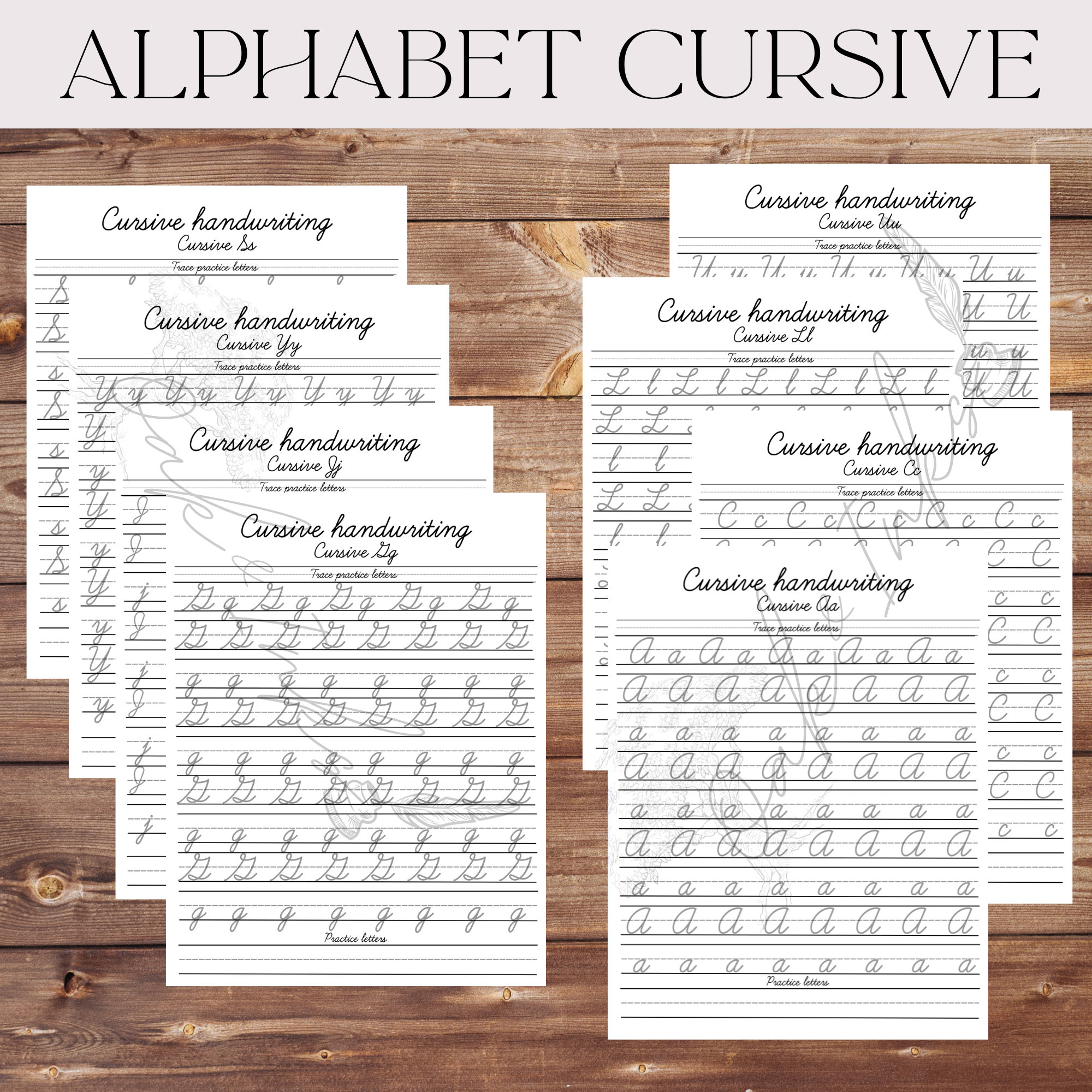 Cursive Alphabet Practice Sheets Tracing Neat Handwriting Alphabet ...