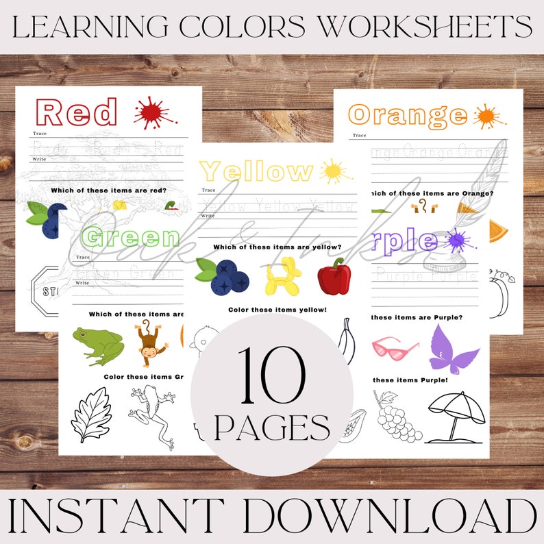 Learning Colors Color Worksheets Printable Kindergarten Tracing Prek ...