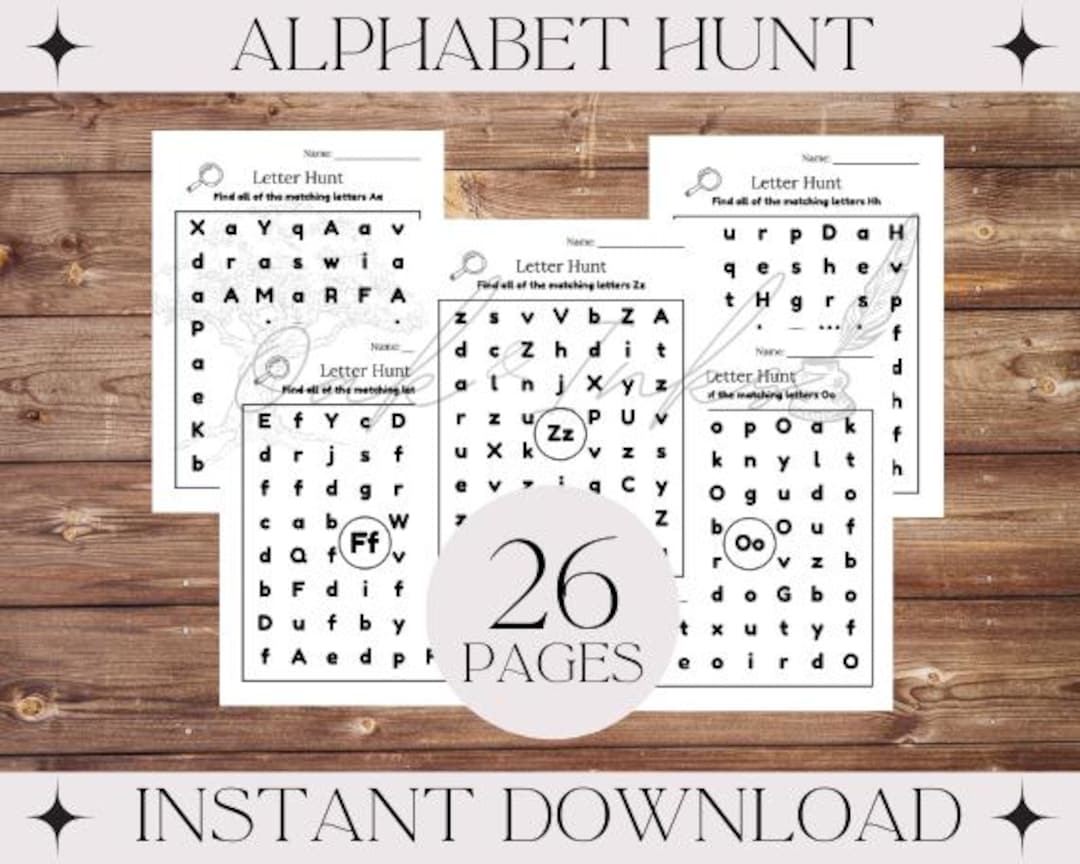 Letter Hunt Uppercase and Lowercase Letters | Printable | Digital Down ...