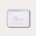 Customized Name Enamel Tray With Blue Trim - Etsy