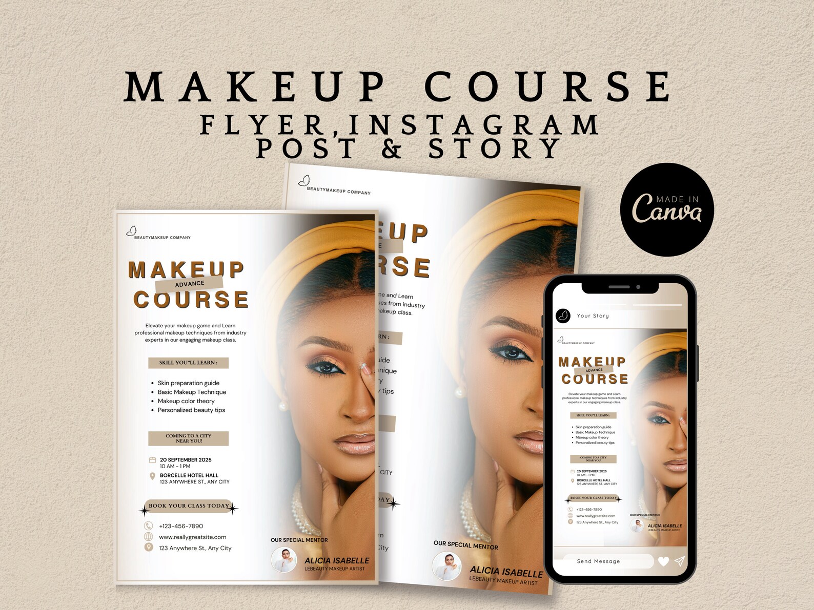 Editable Makeup Course Flyer Template (digital Download) - Etsy