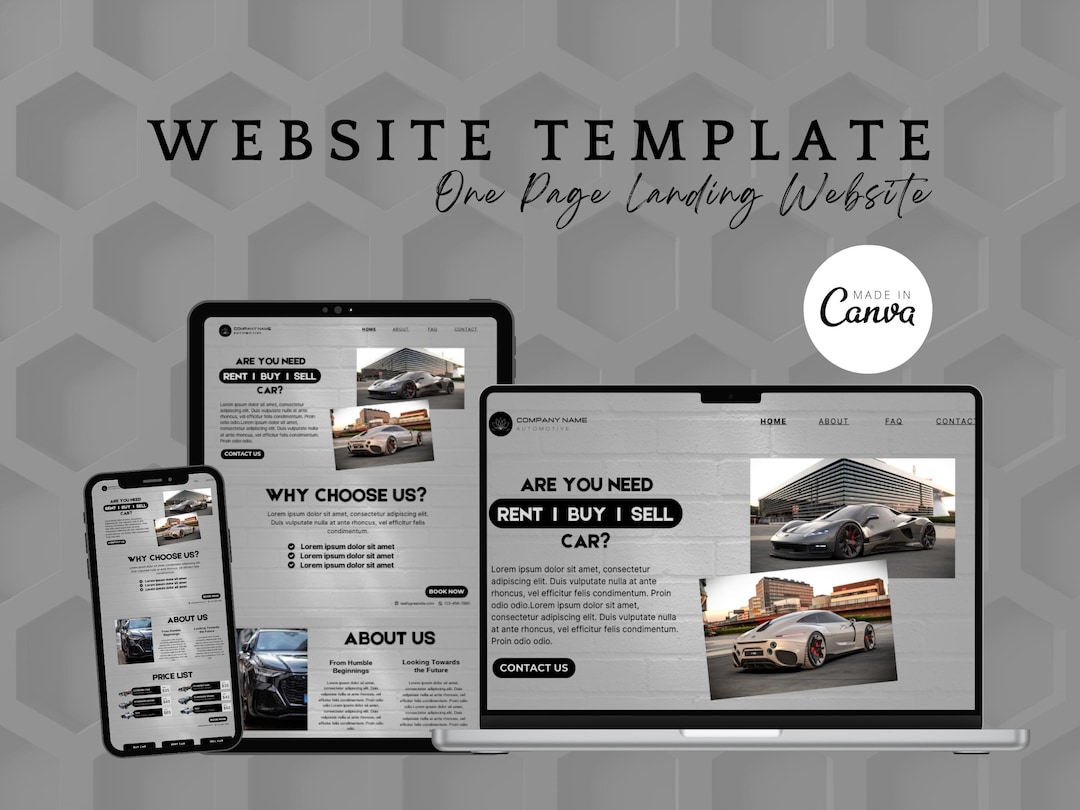 Car Sales Website, Car Dealer Canva Website Template, Automotive ...