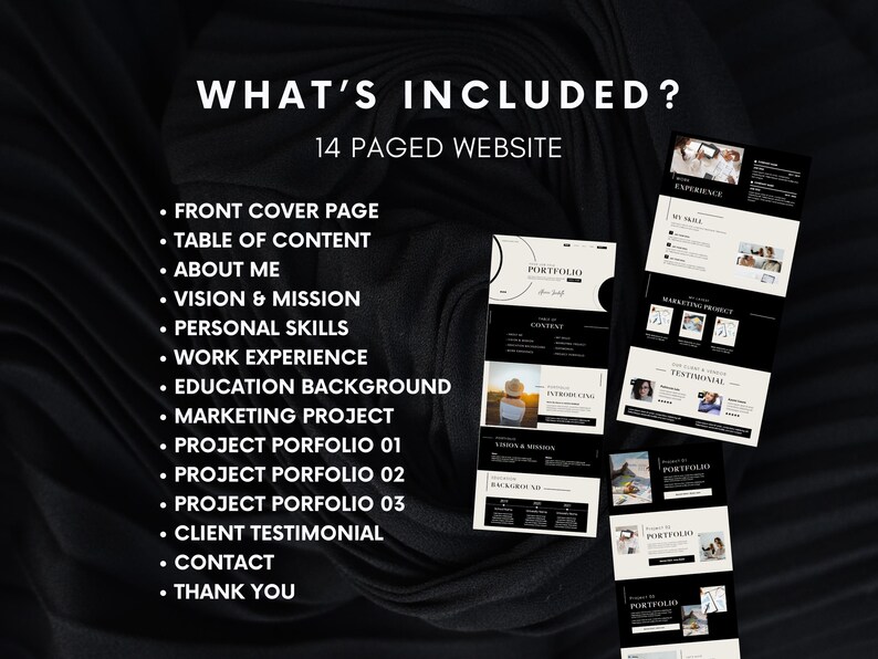 Portfolio Website Template, Portfolio Presentation, Portfolio Bundle ...