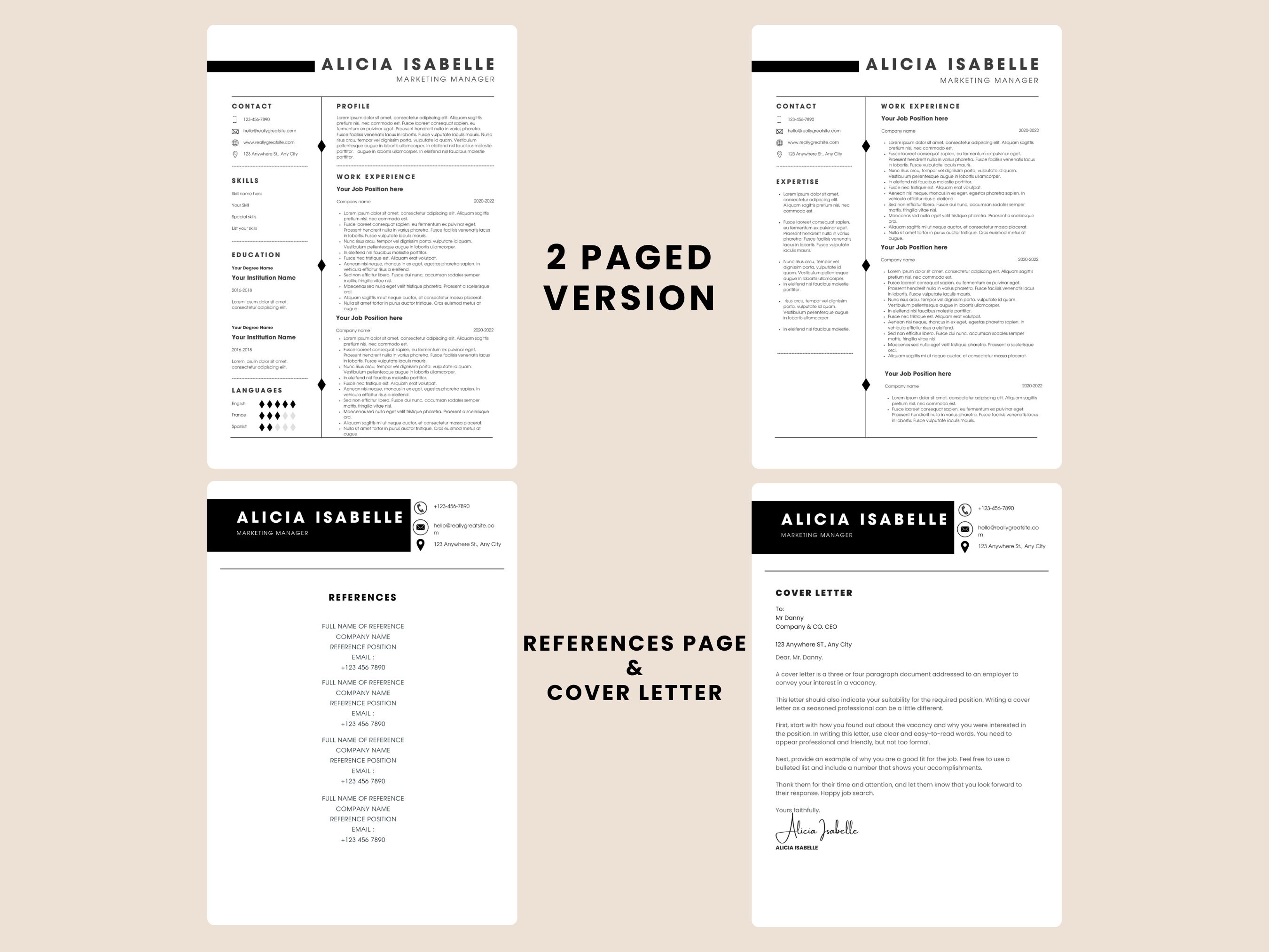Resume Template Bundle Canva. Professional Resume Bundle. Minimalist ...