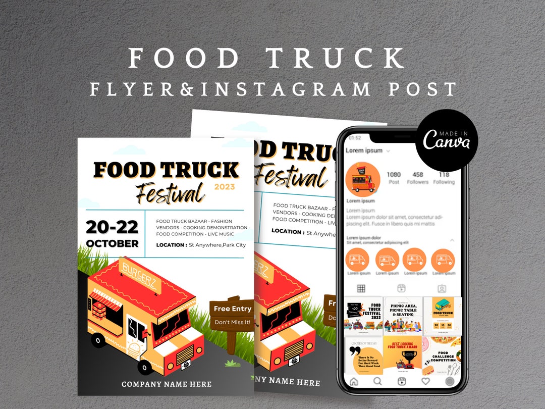 Food Truck Flyer Template, Food Truck Festival Flyer Template ...
