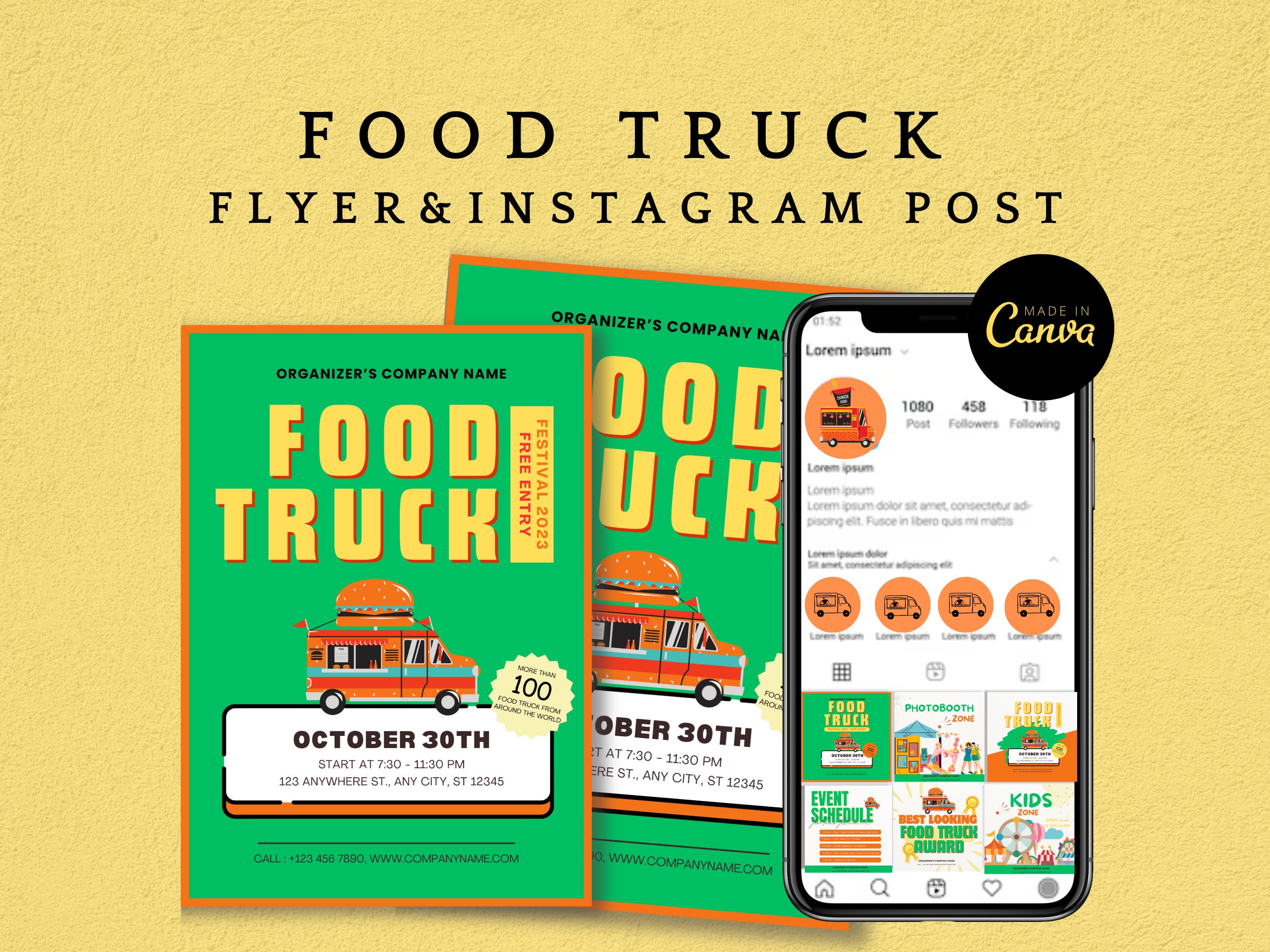 Food Truck Flyer Template, Food Truck Festival Flyer Template ...