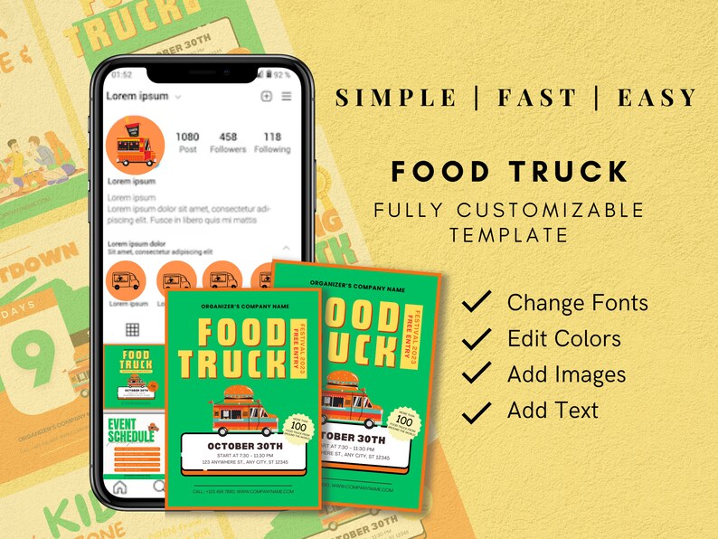 Food Truck Flyer Template, Food Truck Festival Flyer Template ...