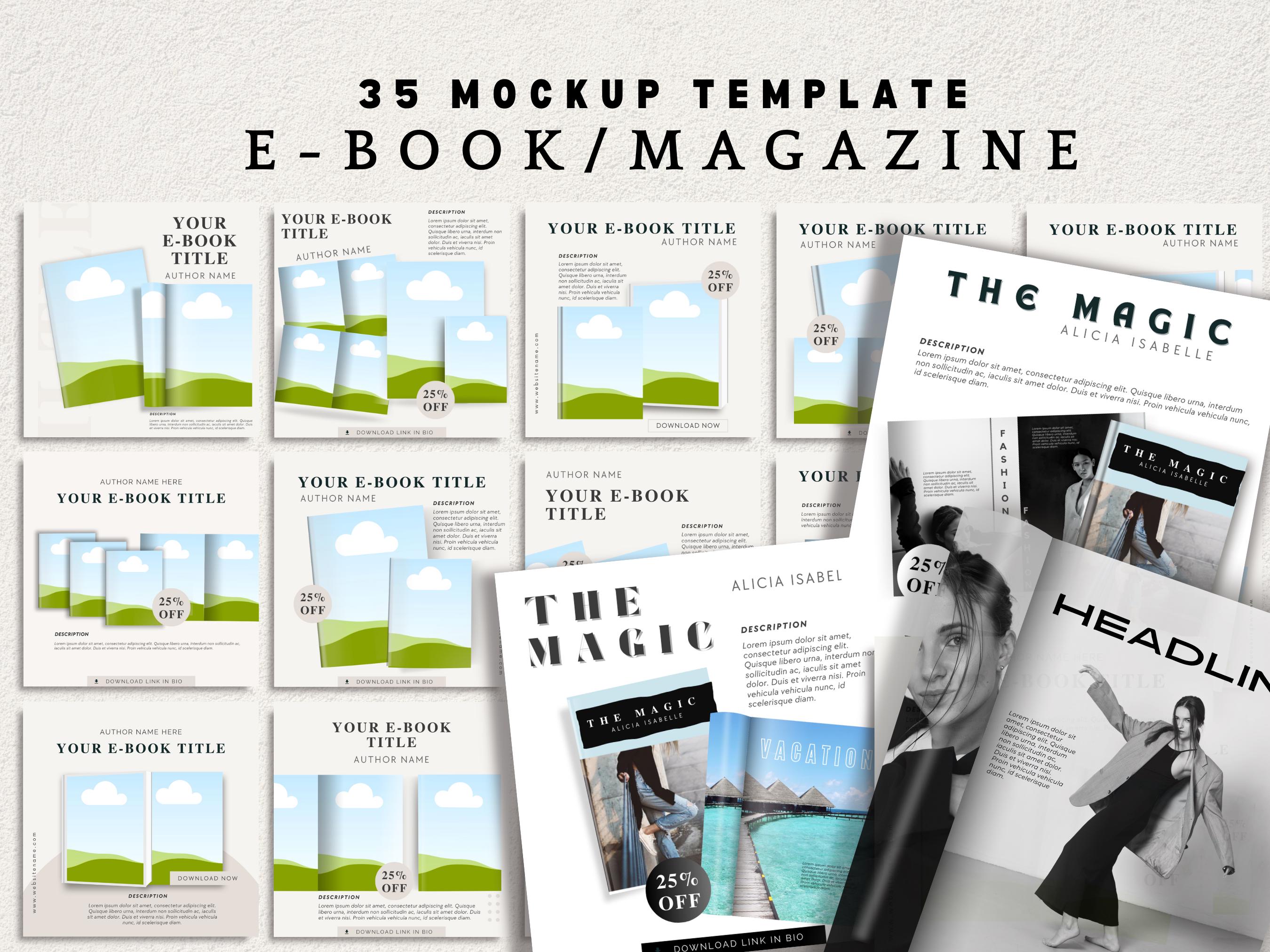 35 Ebook Mockup| Magazine Mockup| Book Mockup| Canva Mockup| Canva ...