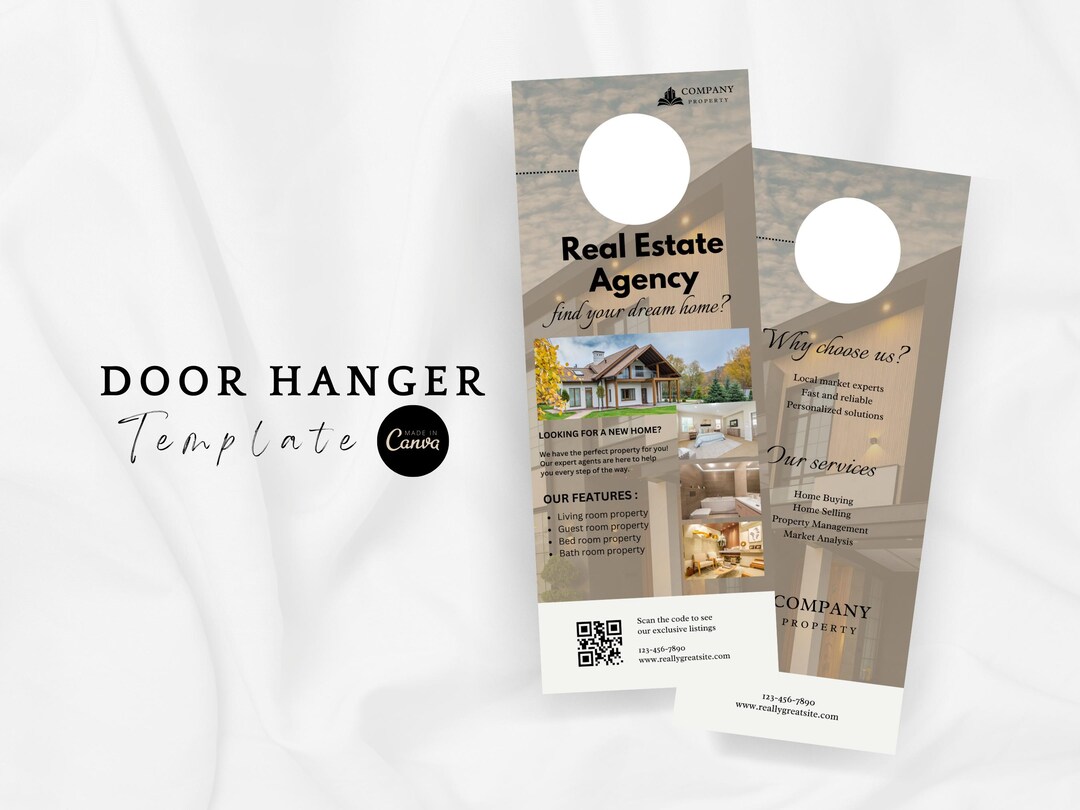 Real Estate Open House Door Hanger Template: Customizable Canva Design ...