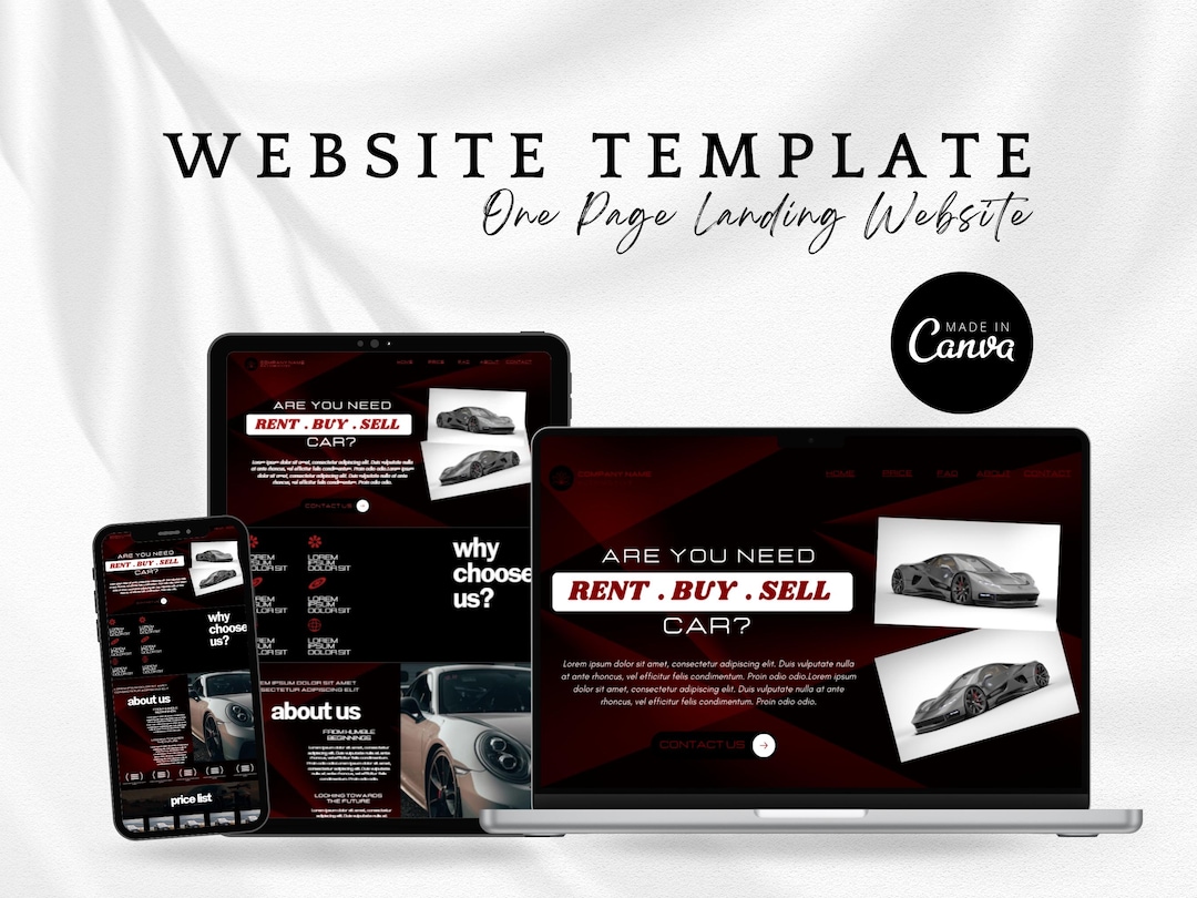 Car Dealer Website Template: Automotive Landing Page (canva Editable ...
