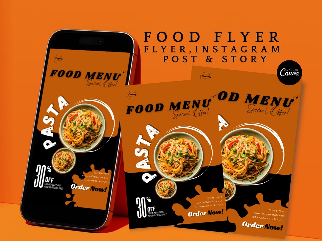 Editable Food Flyer, Flyer Menu, Food Truck Flyer, Food Festival Flyer ...