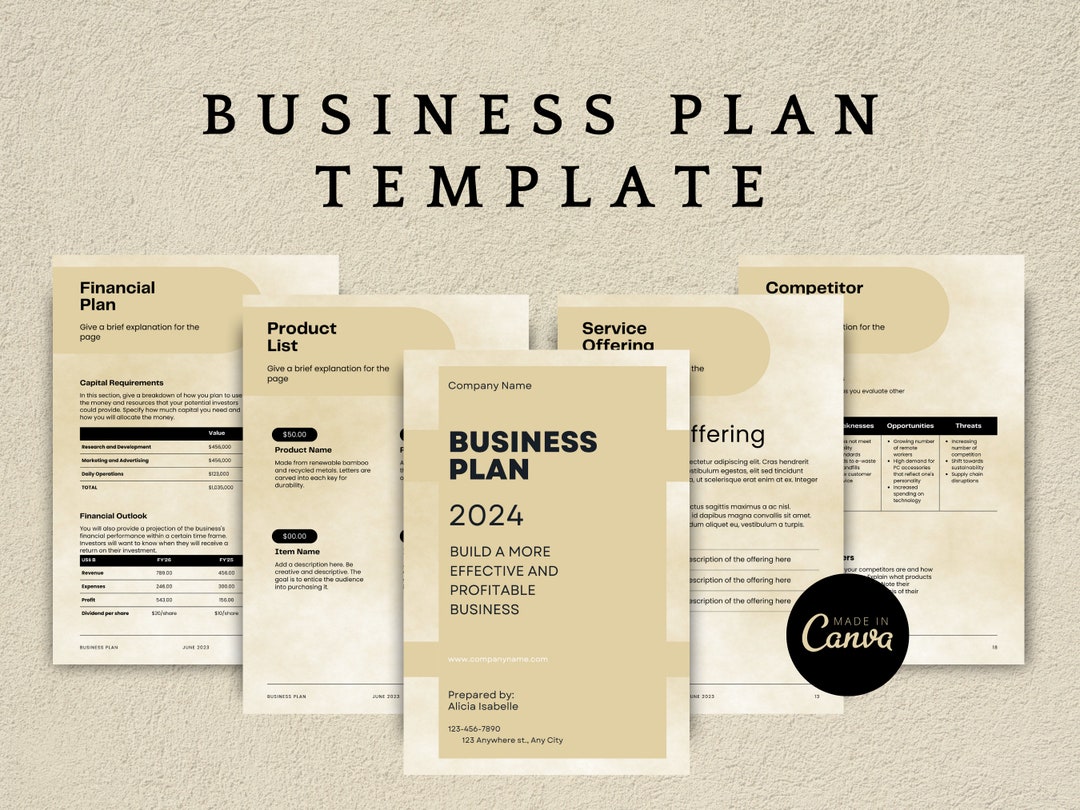 Business Template, Business Plan Template, Small Business Plan Template ...