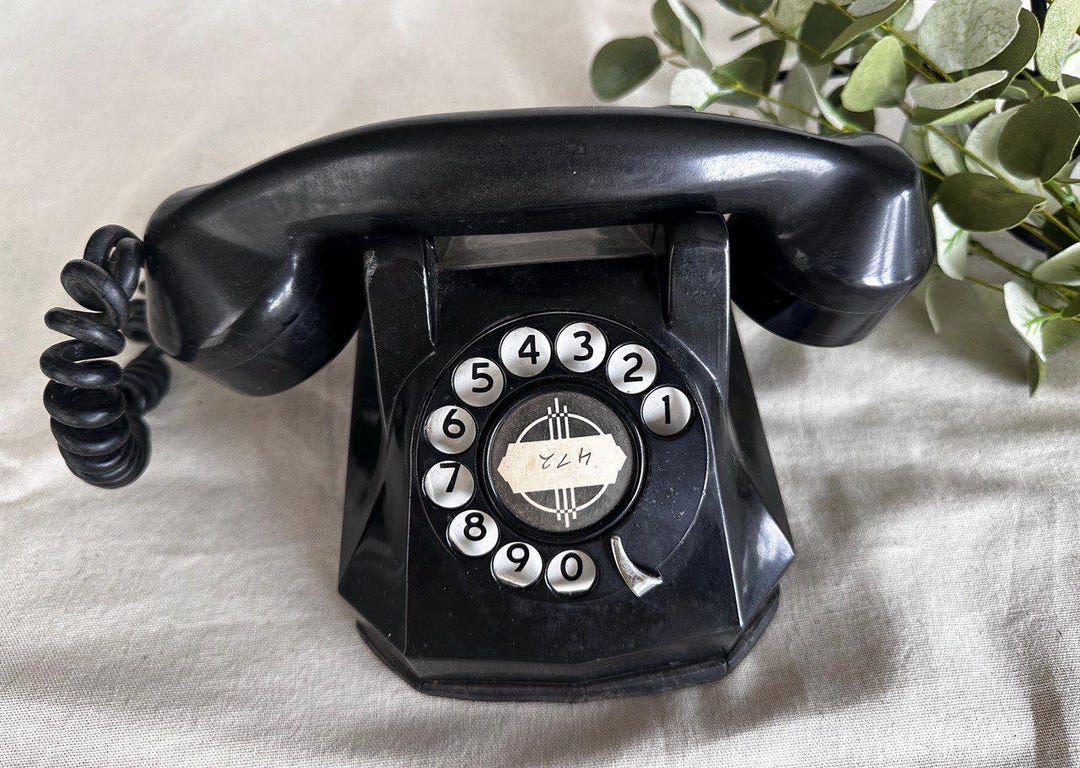 Antique MCM Black Rotary Monophone } Vintage Automatic Electric Co ...