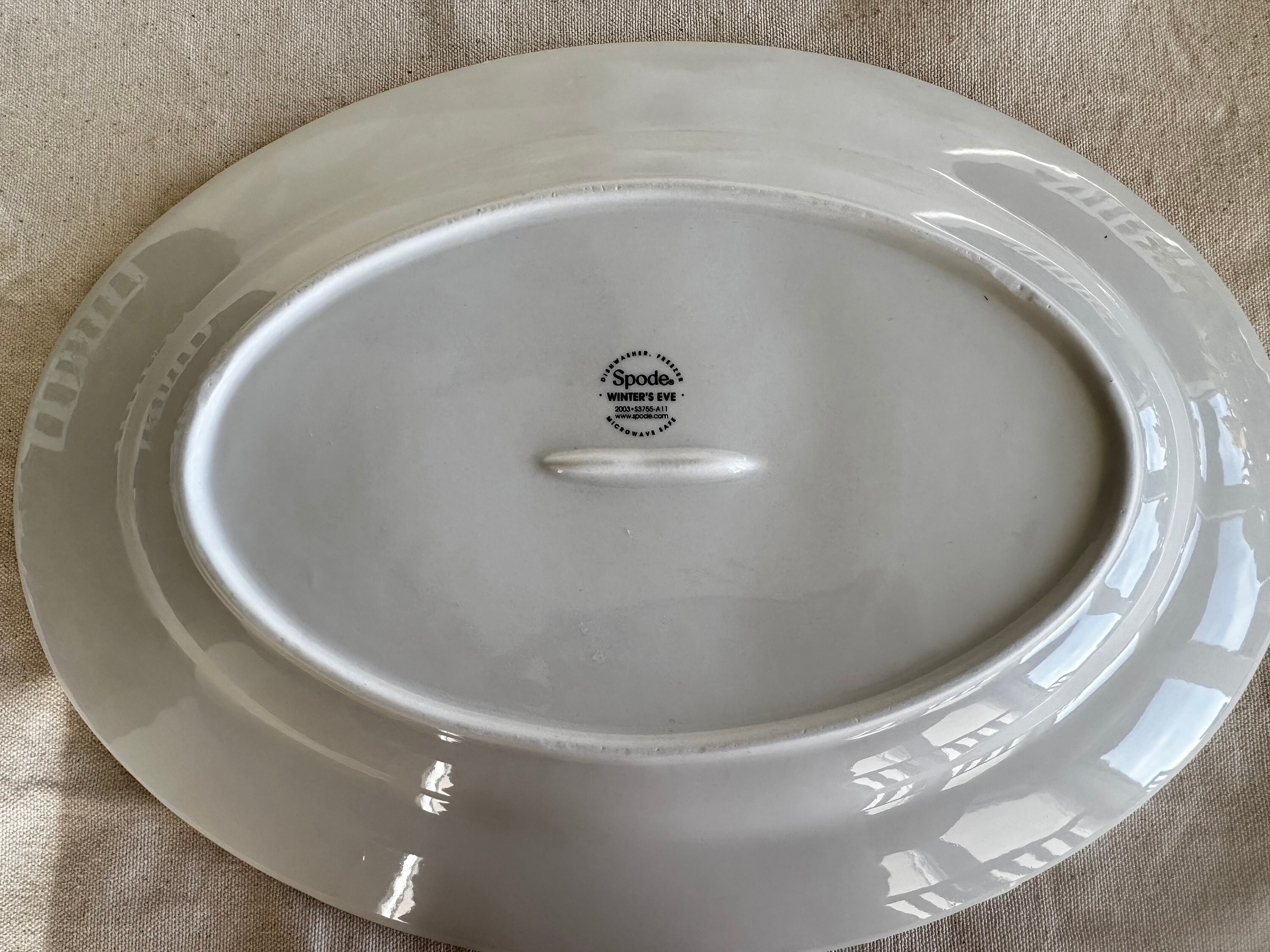 Spode Winter's Eve in Blue and White Spode Oval Platter Dinner Plate ...