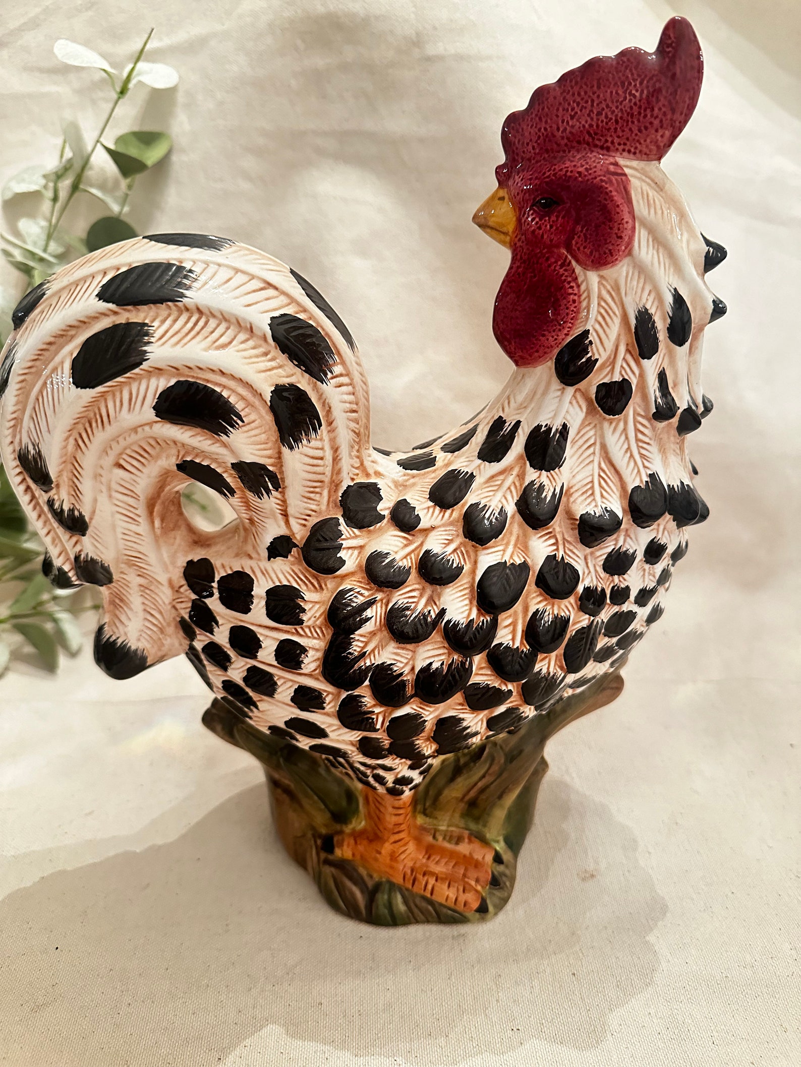 Ceramic Rooster and Hen Set-ceramic Painted Chicken-farmhouse Decor ...