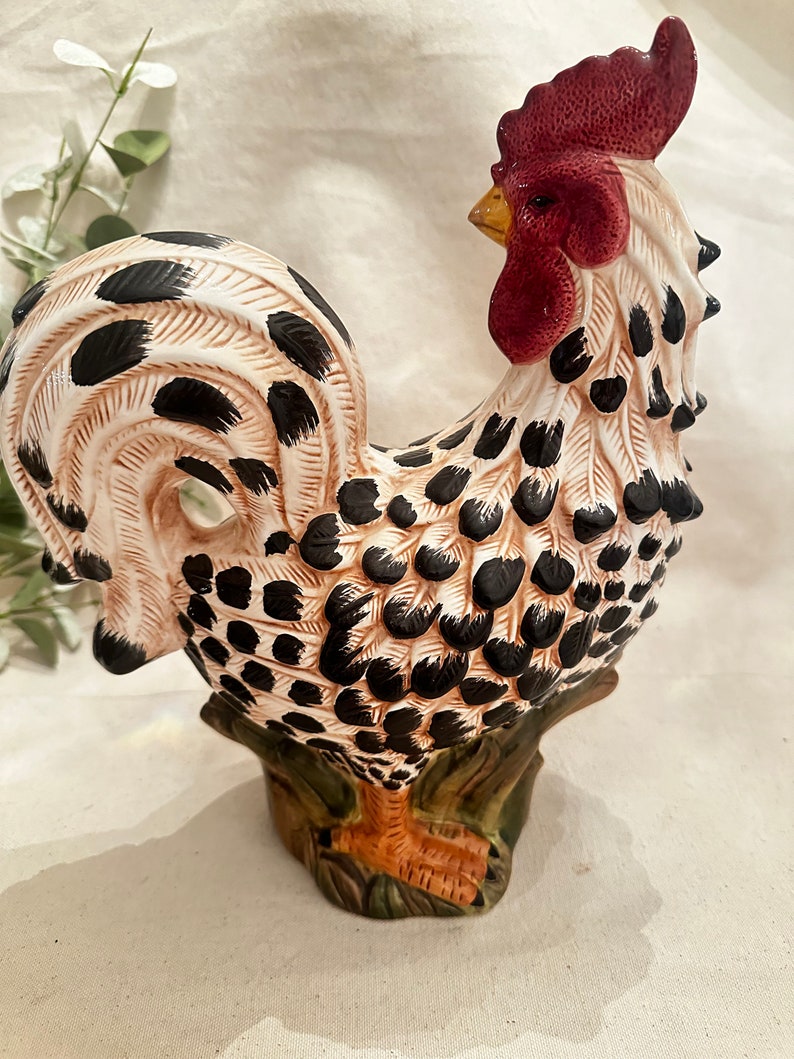 Ceramic Rooster and Hen Set-ceramic Painted Chicken-farmhouse Decor ...