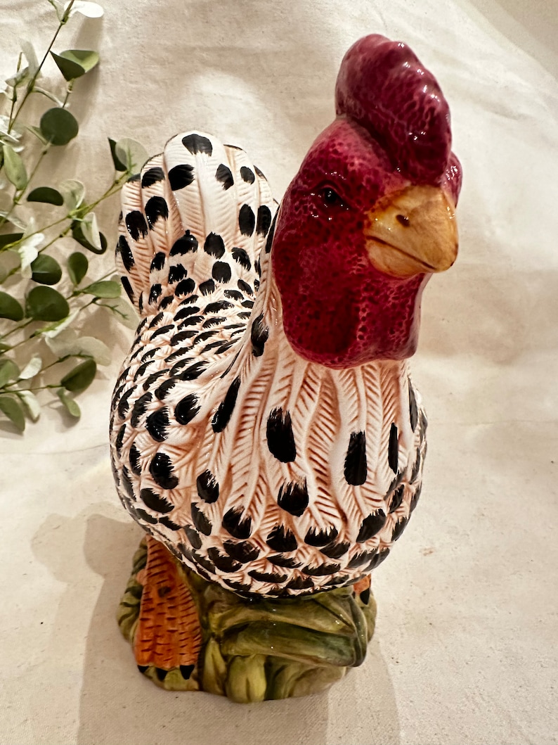 Ceramic Rooster and Hen Set-ceramic Painted Chicken-farmhouse Decor ...