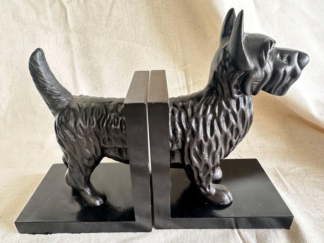 Black Dog Scottie Book Ends } Scottie Pet Dog Lover } Black Bookends ...