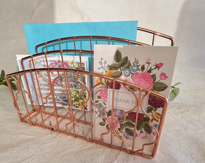 Cooper Letter Envelope Holder } MCM Office Decorative Accent } Copper ...