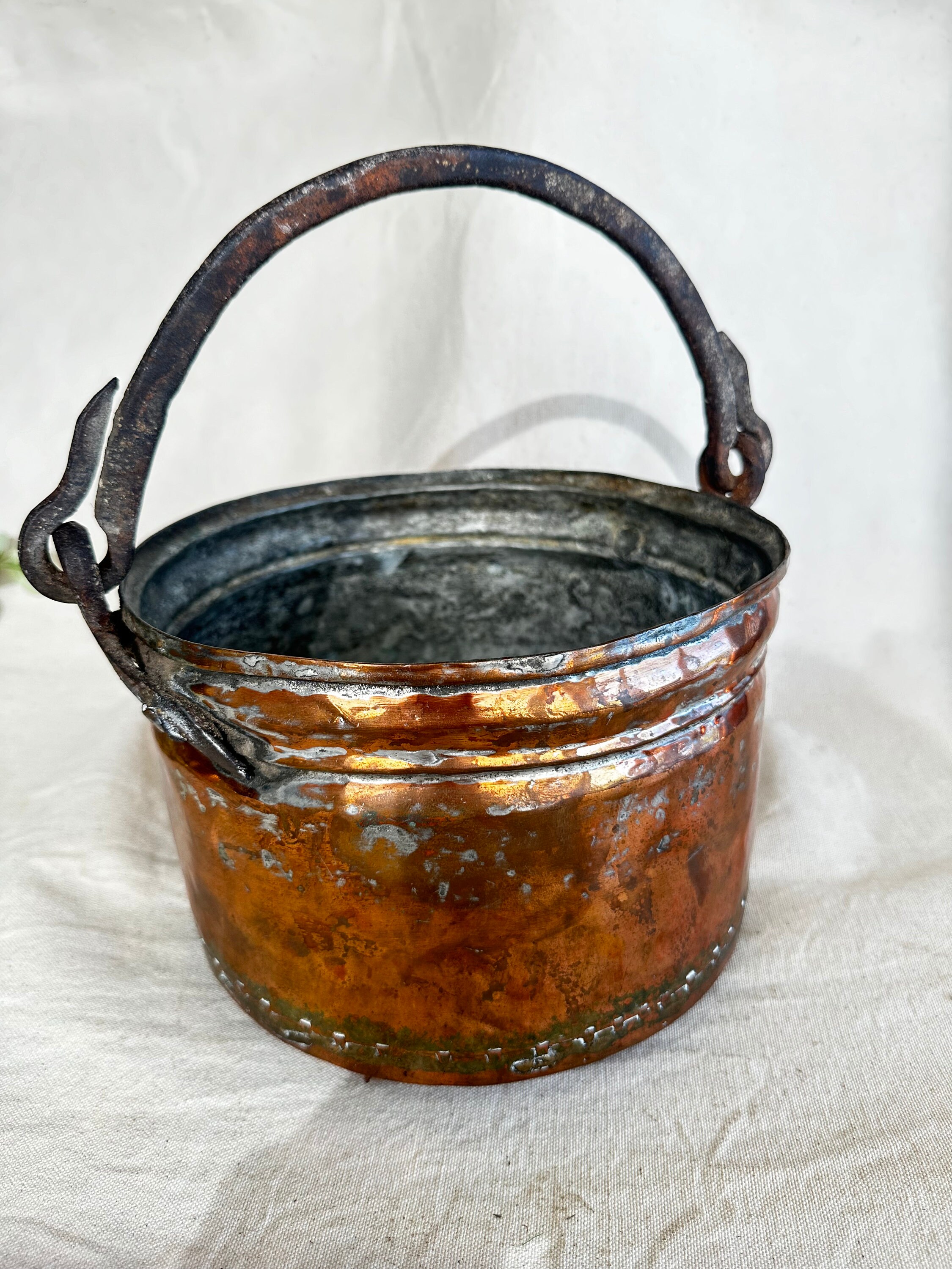 Antique Vintage Copper Bucket Copper Cauldron Rustic Pail Heavy and ...