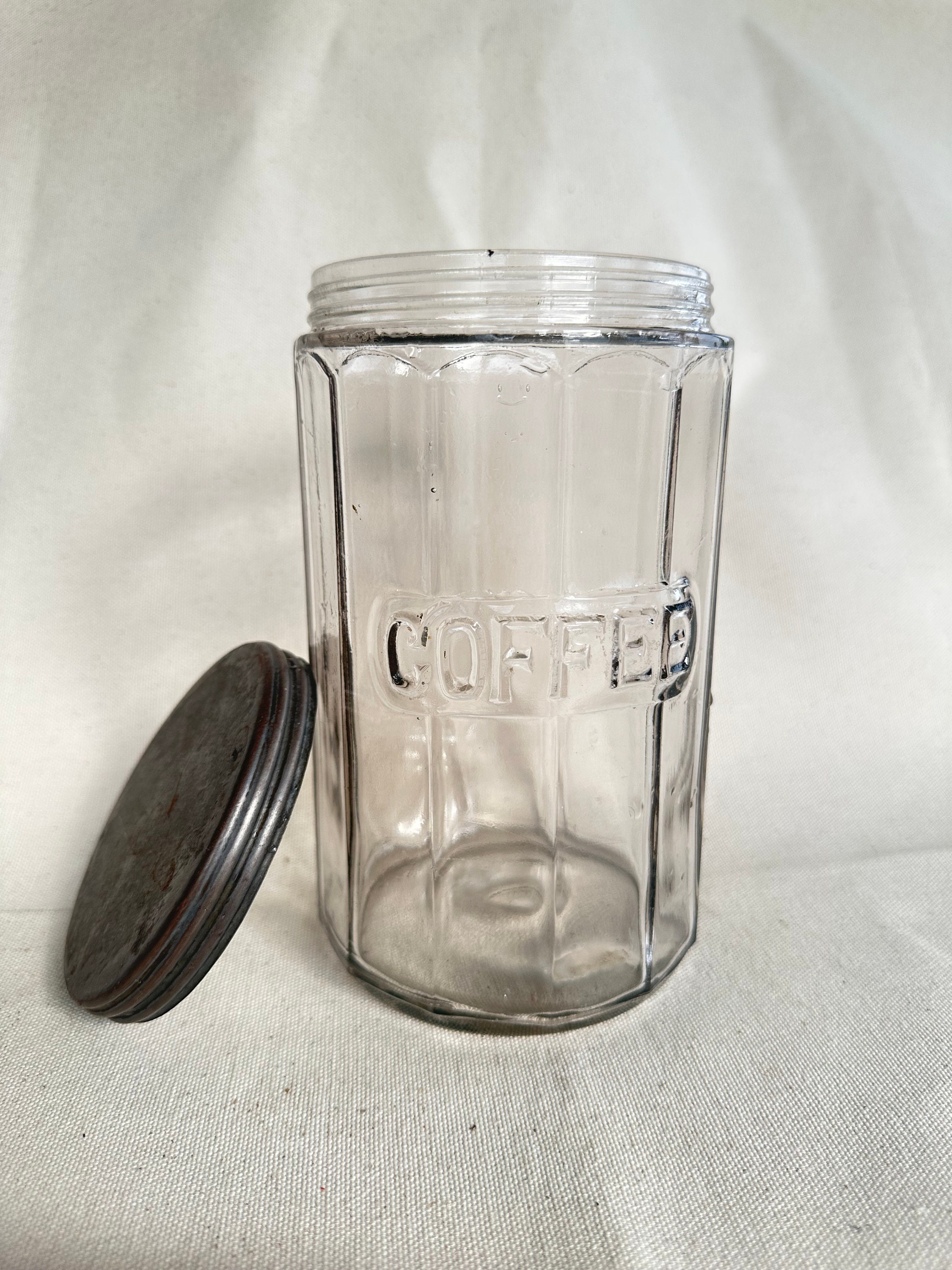 Antique Glass Coffee Jar-glass Coffee Container-glass - Etsy