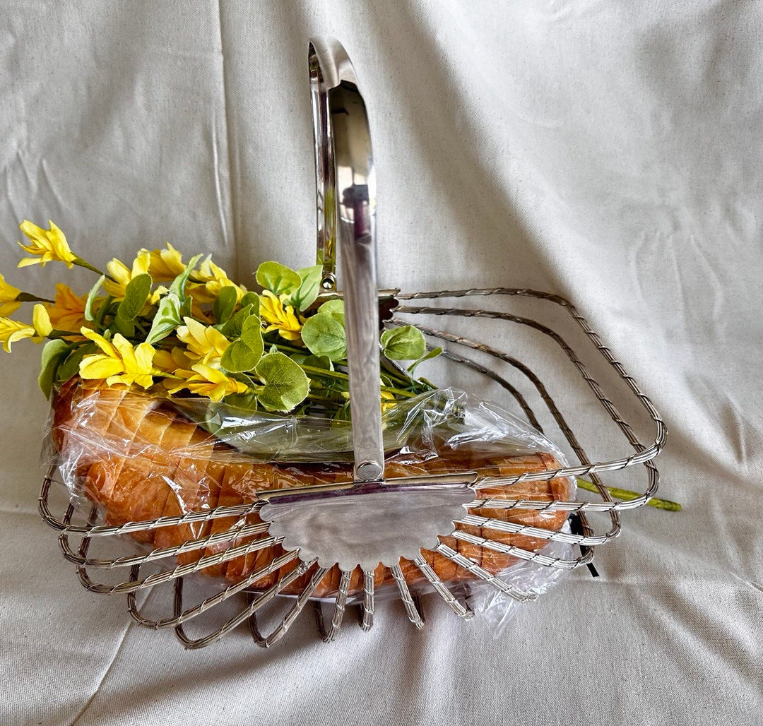 MCM Silver Plated Bread Basket } Twisted Silver Mid Century Modern ...