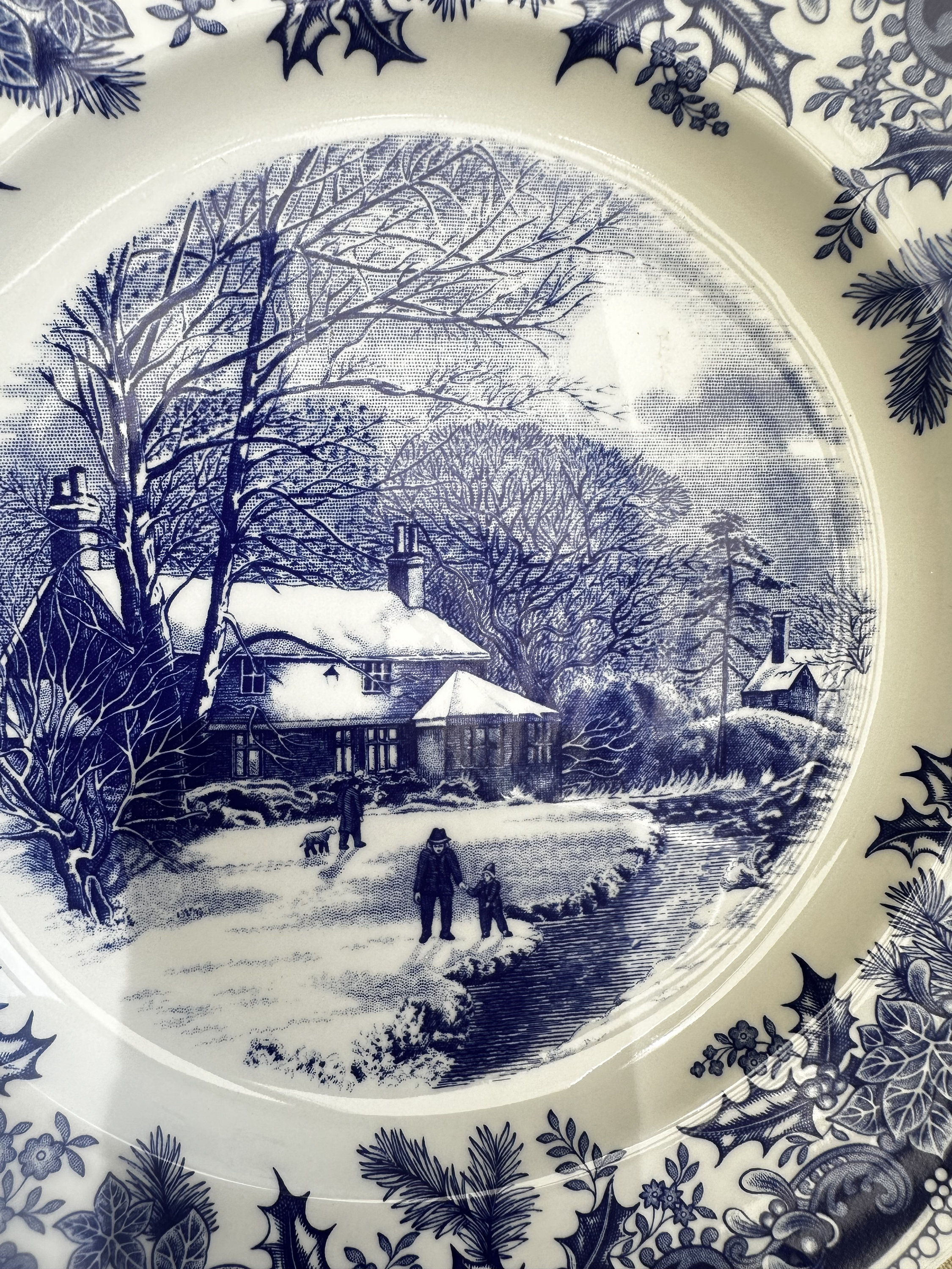 Spode Winter's Eve in Blue and White Spode Oval Platter Dinner Plate ...