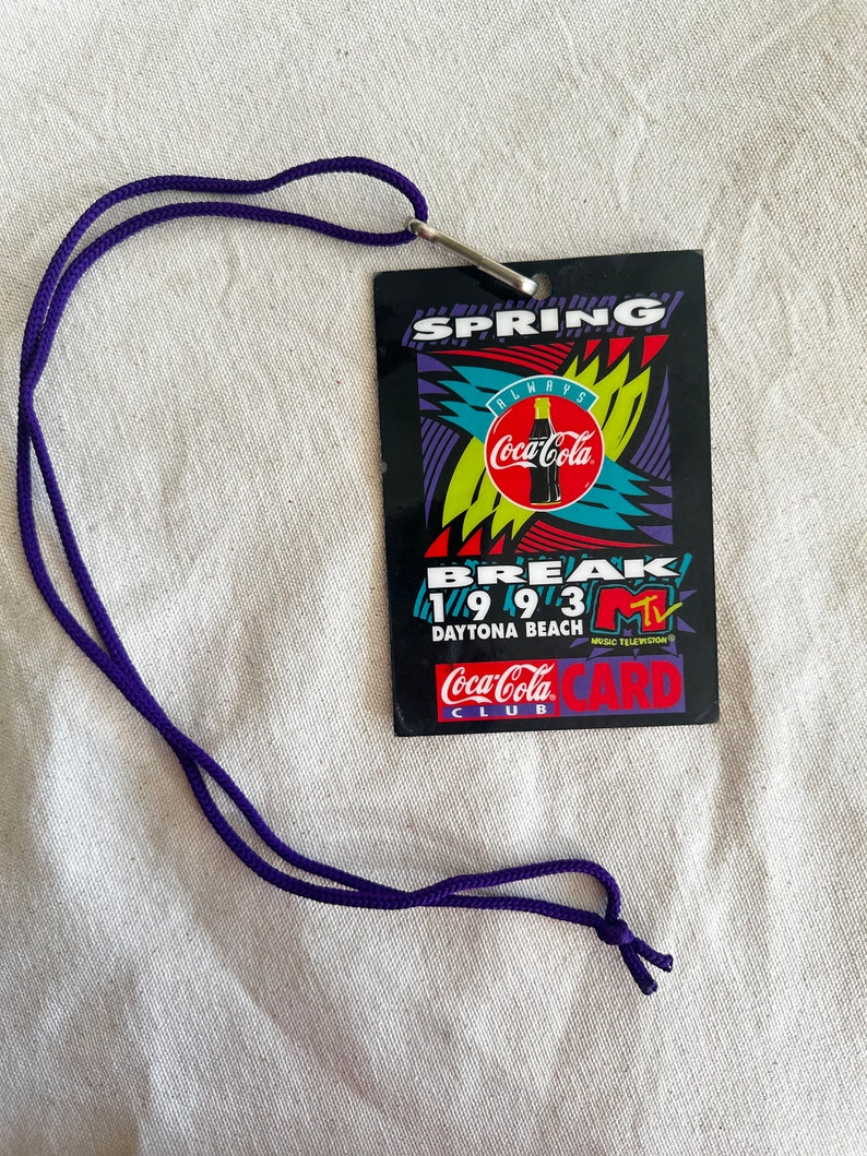 Spring Break 1993 MTV Daytona Beach Coca-cola Club Card With Lanyard ...