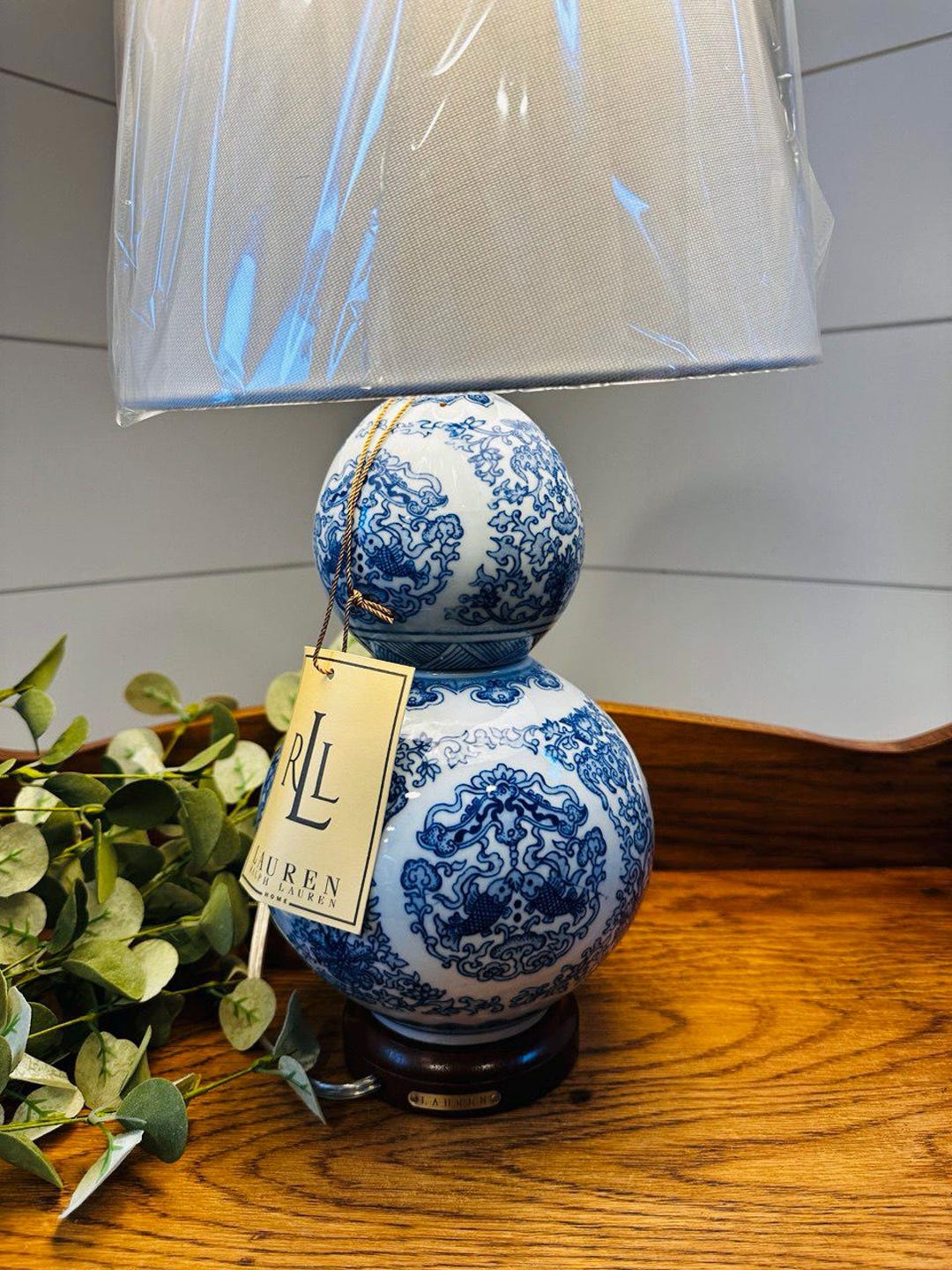 Polo Ralph Lauren Home Blue and White Koi Double Gourd Asian ...