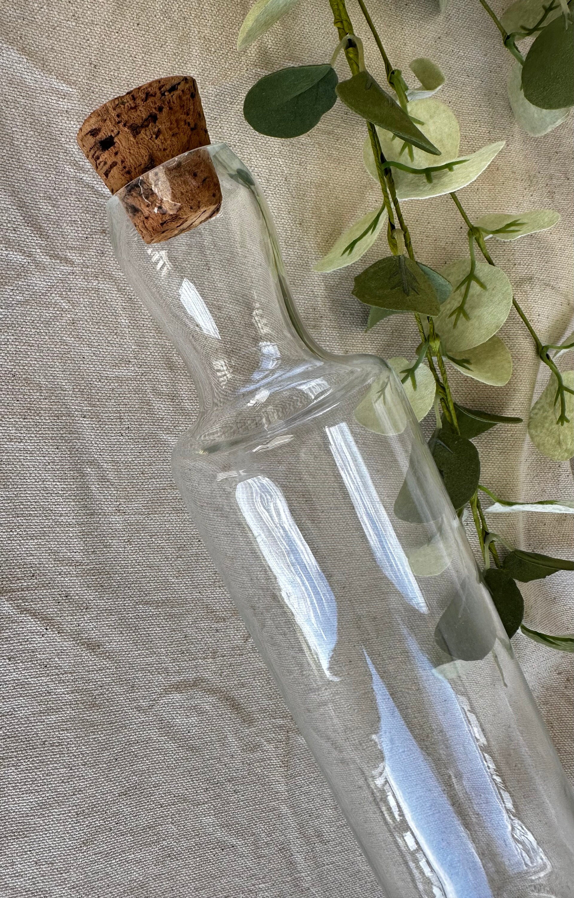 Vintage Glass Rolling Pin Clear Glass With Cork Farmhouse Decor Modern ...
