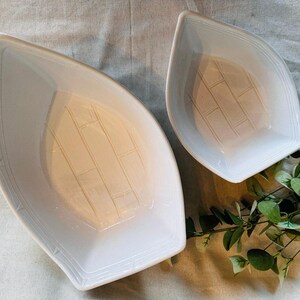 Set of 2 Nesting White Ceramic Boat Bowls } BCI Bretagne } Vintage ...