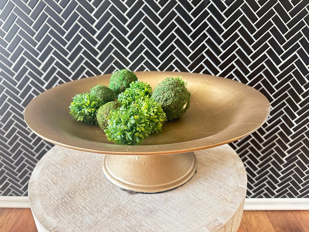 Very Large Gold Decorative Bowl on Pedestal } Lindi Aluminum Bowl ...