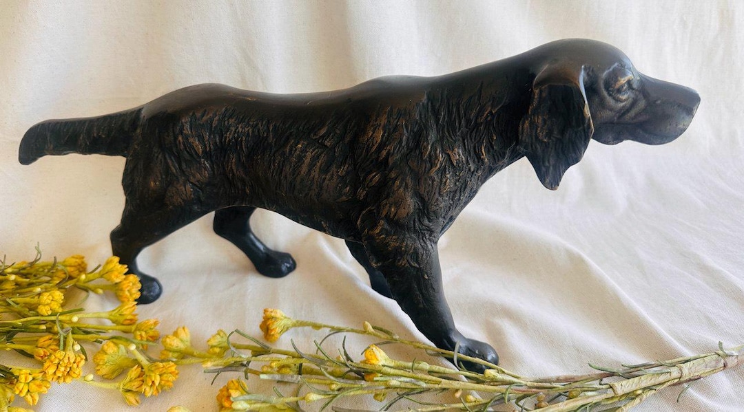 Vintage Large Bronze English Irish Setter Sculpture } Hunting Dog ...