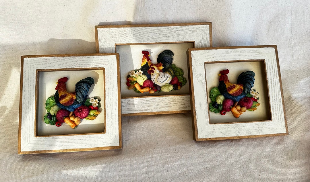 Rooster Wall Decor } Resin 3 D Chicken Wall Hanging { Rooster on Farm ...