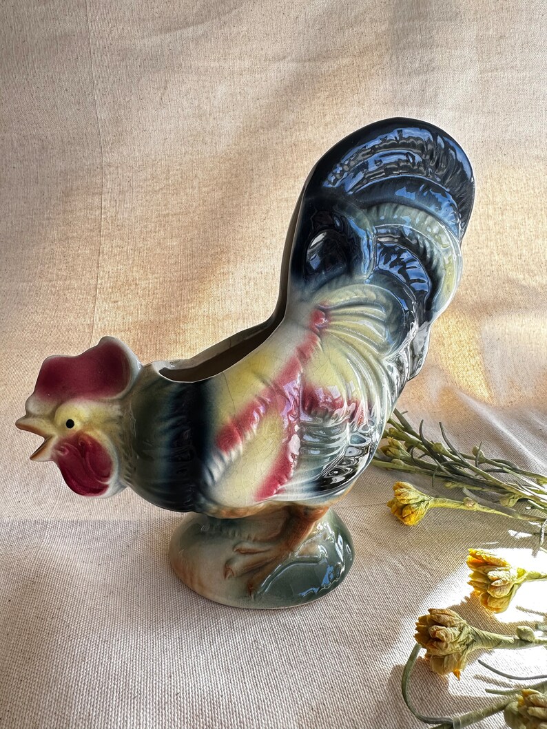 Royal Copley Hen-chicken Planter-high Tail-farmhouse - Etsy