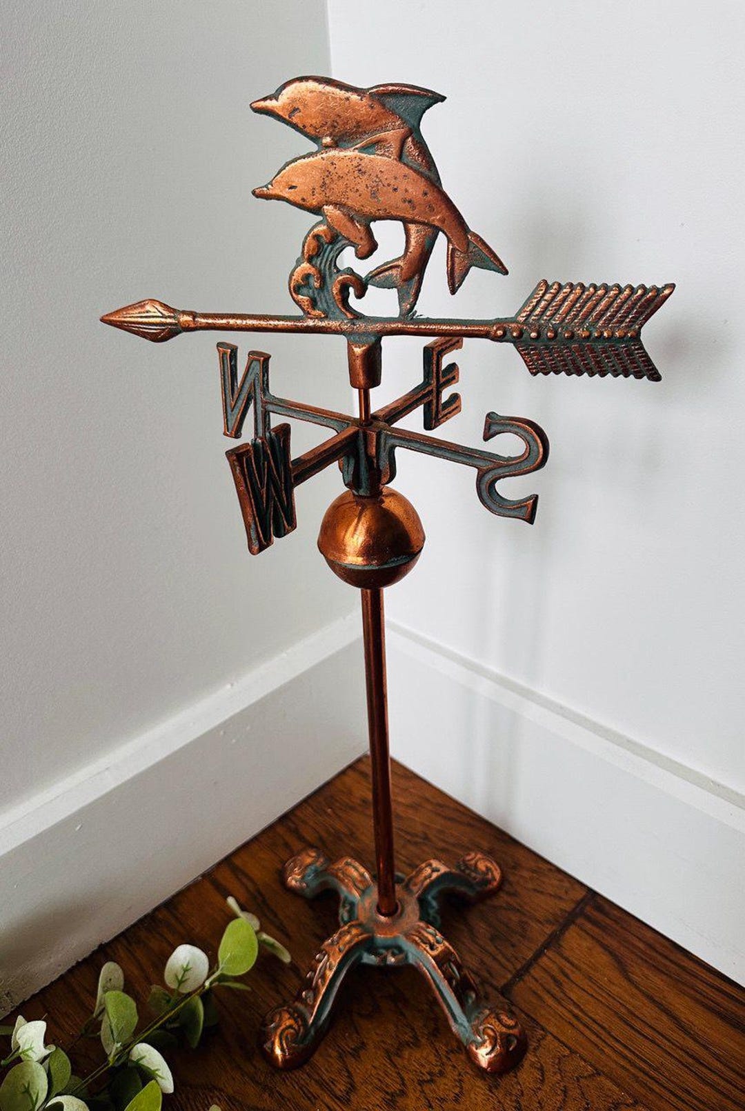 Unique Vintage Copper Dolphin Weathervane } Sea Lover Weather Vane ...