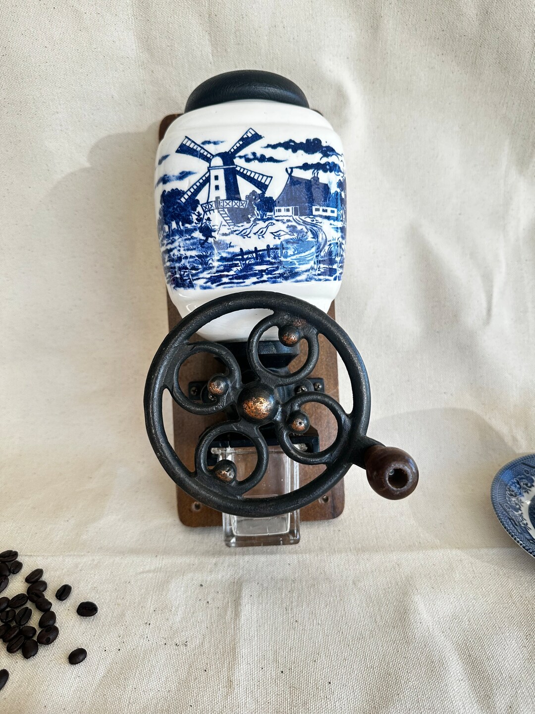 Antique Coffee Grinder-delft Blue and White-wall Mount Coffee - Etsy