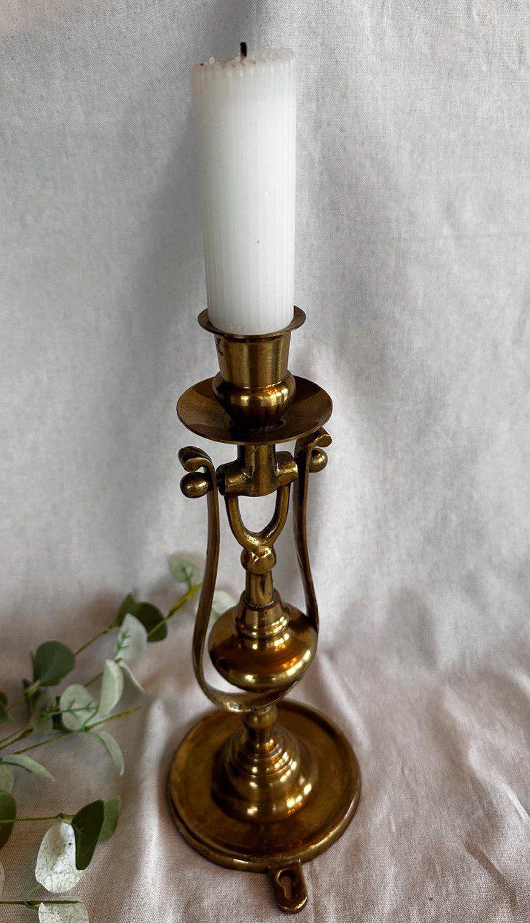 Antique Brass Wall Mount Candlestick Holder } Nautical Candle Sconce ...