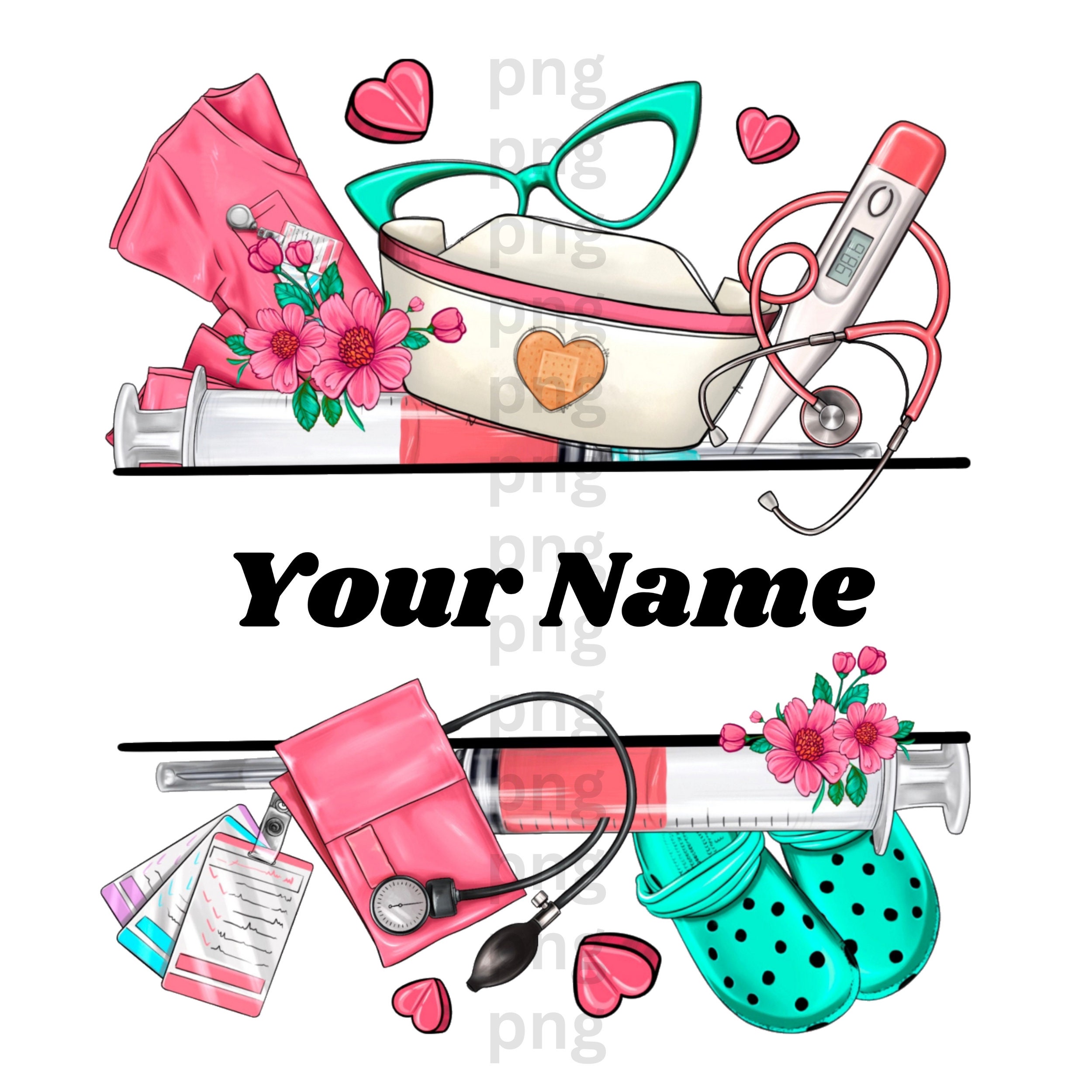 Personalized Nurse Png Sublimation Design Download, Nurse Png, Nursing ...