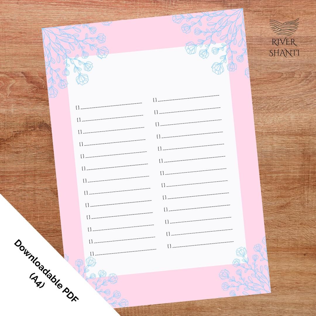 Printable Blank Checklist Pastel - Tick Box Template for Pregnancy ...