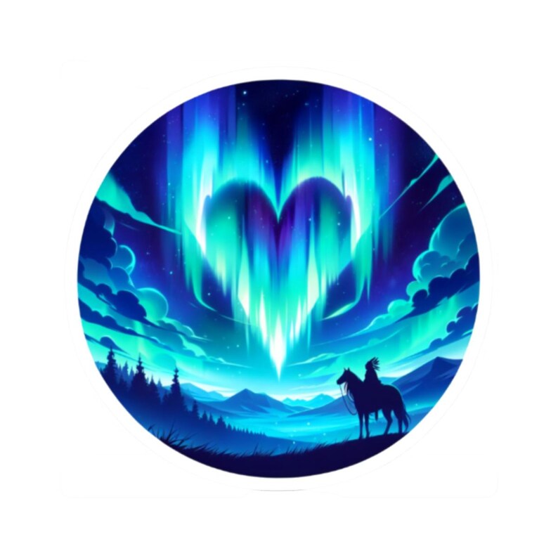 Indigenous Aurora Heart Stickers for Indoors - Etsy