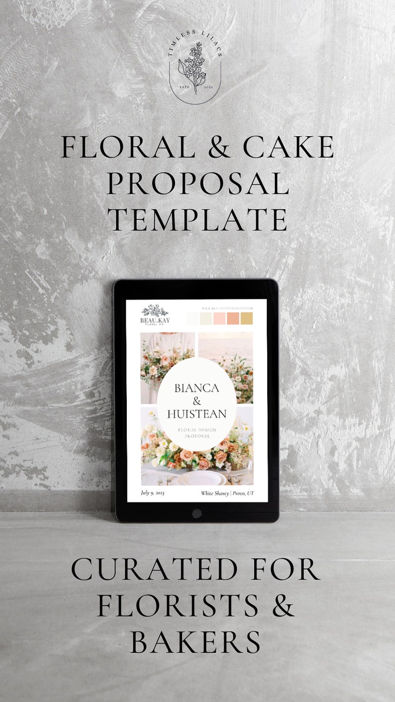 Floral & Cake Wedding Proposal Template - Etsy