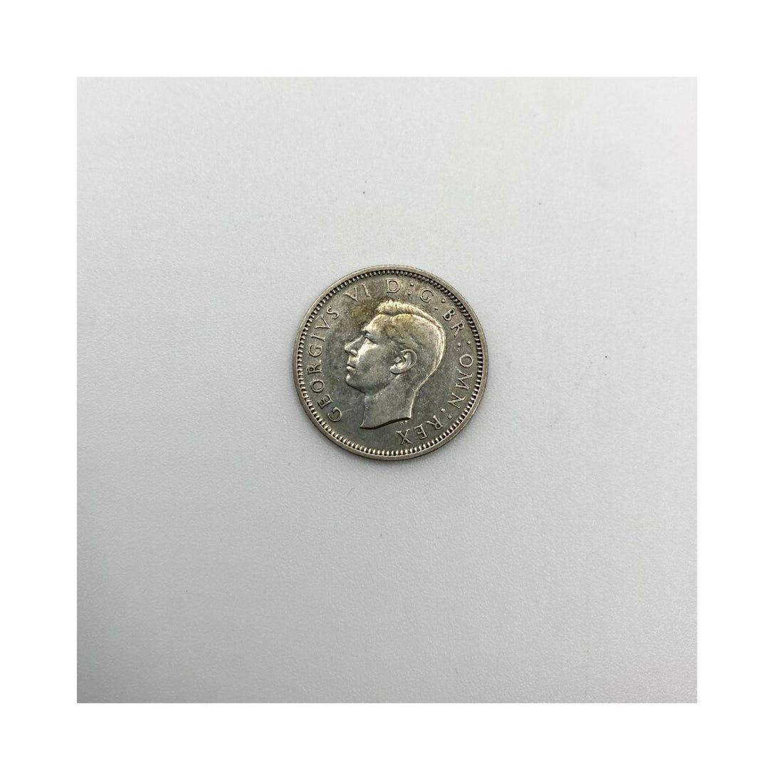 1939 Silver Georgivs VI D G Br Own Rex Great Britain Six 6 Pence Coin ...