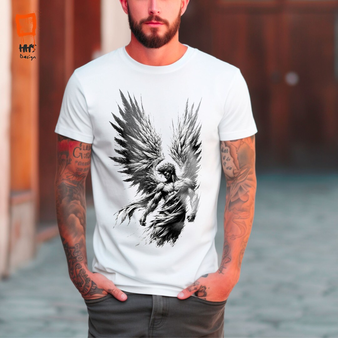 Angel Wings Design,graphic Tee,art Print,fashion Top,artistic Clothing ...