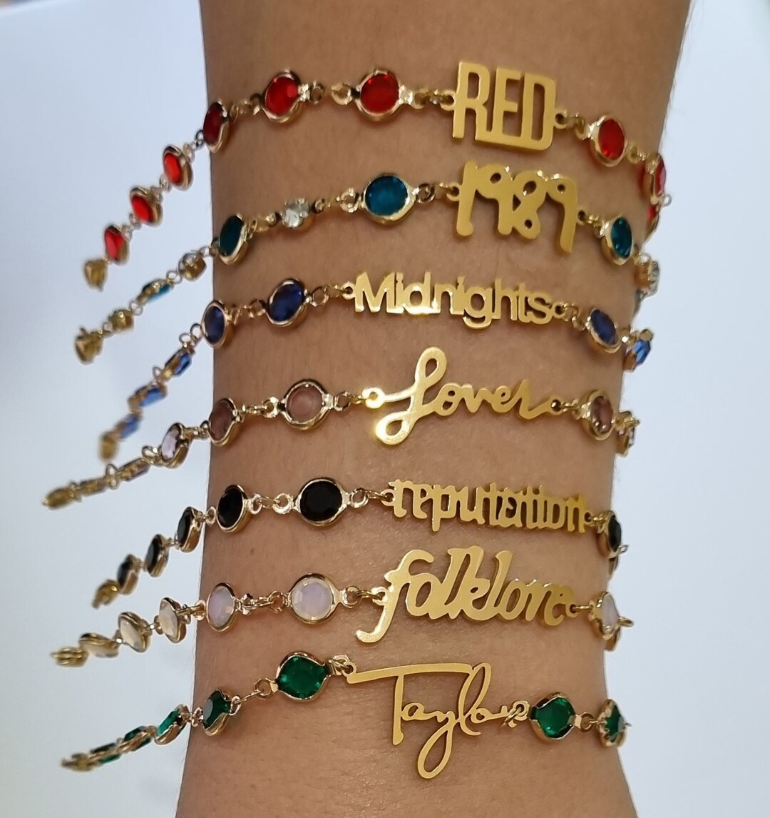 ERAS Tour Swiftie Bracelets: Reputation Red Lover Taylor Midnights 1989 ...