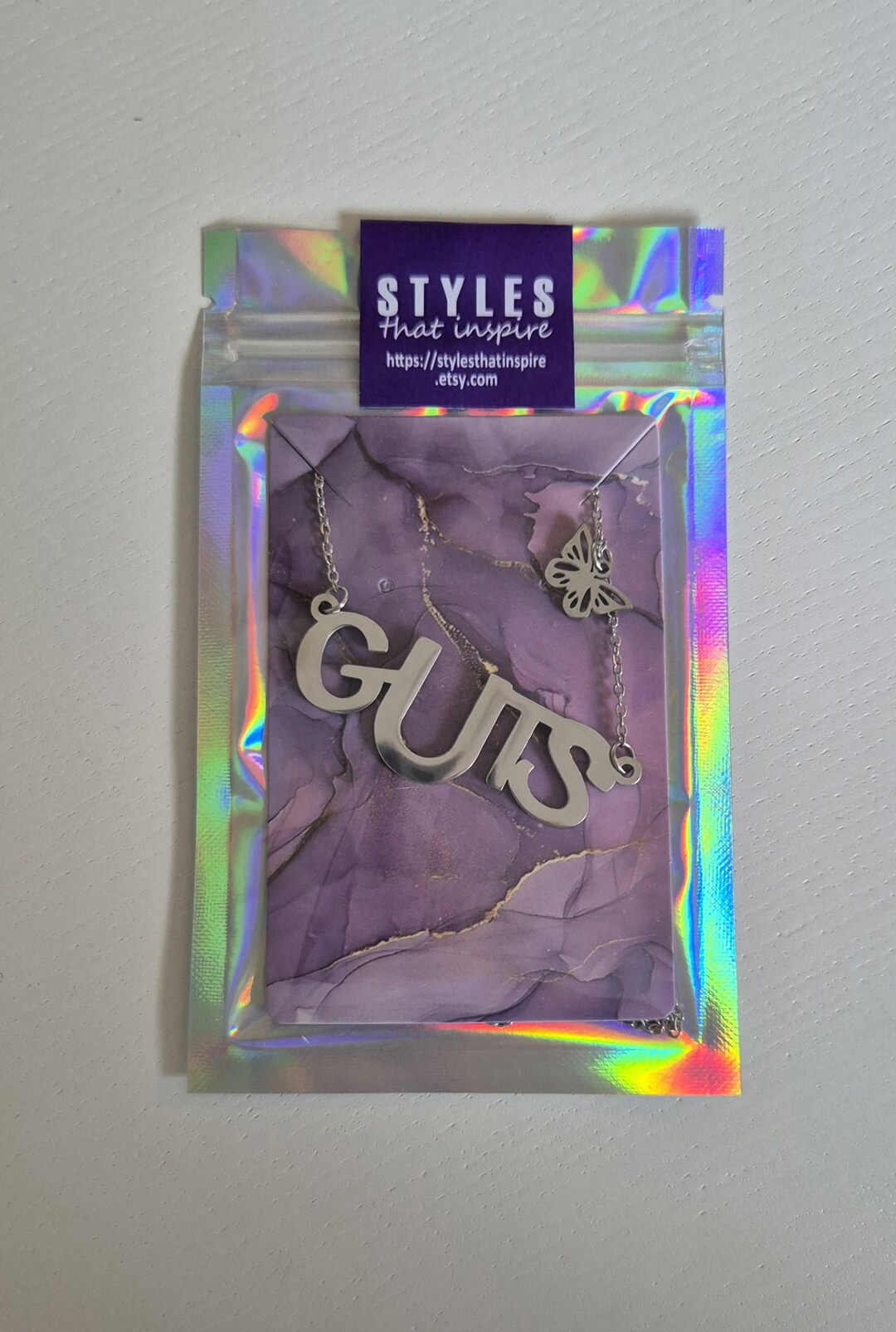 Olivia Rodrigo Guts World Tour Necklace Silver With Butterfly Charm ...