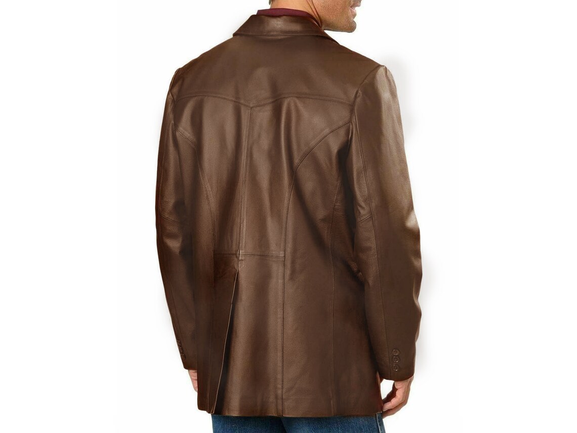 Men Genuine Soft Lambskin Leather Blazer Jacket Two Button Party Coat Premium Leather Blazer ...