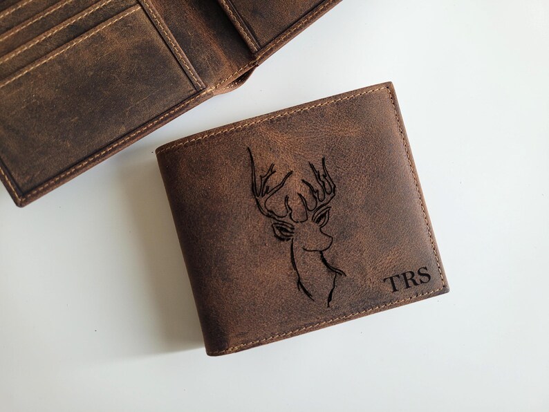 Deer Flip ID BIFOLD Wallet Men's Leather Wallet Personalized Wallet ...