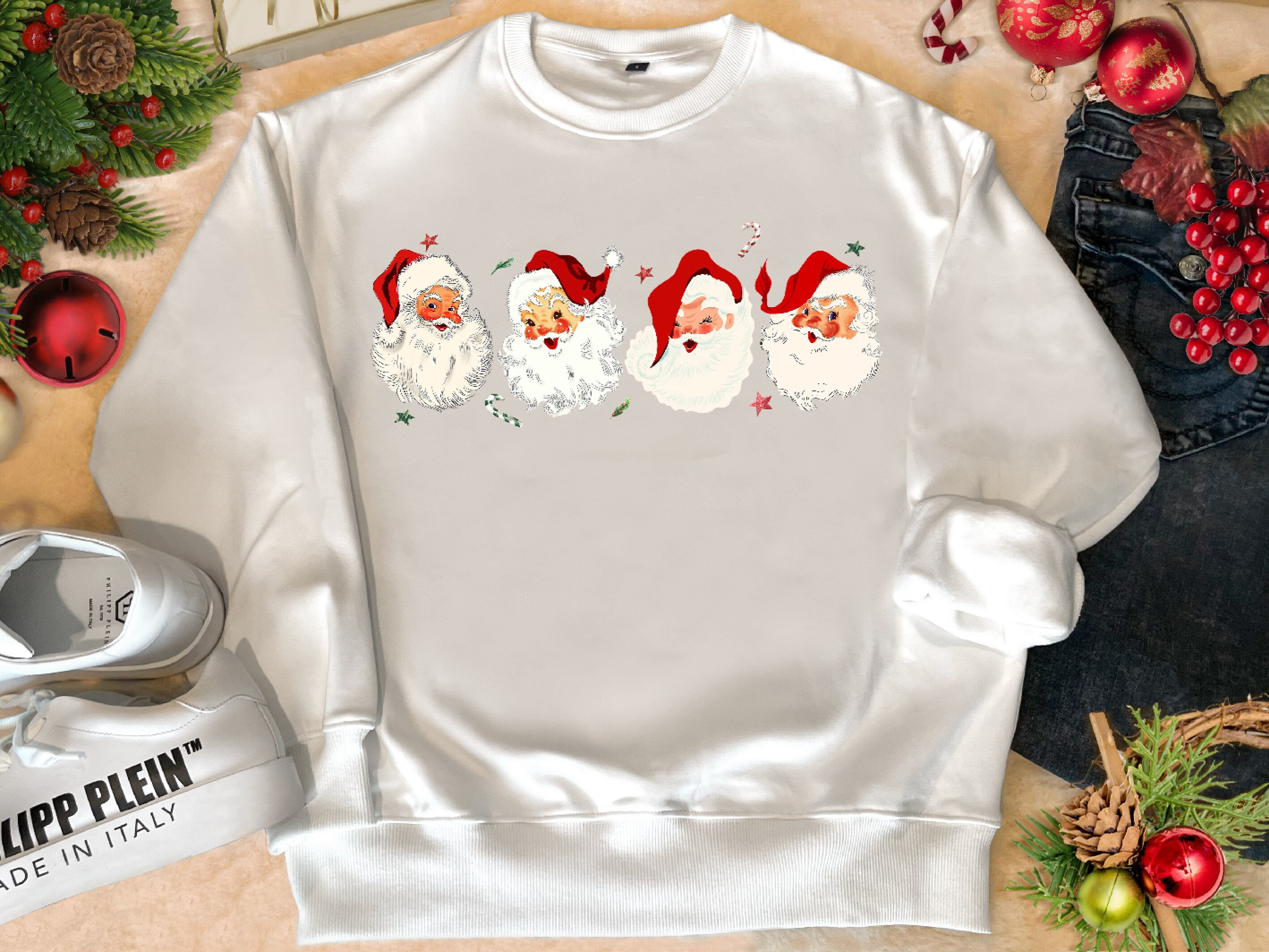 Retro Santa Sweatshirt/vintage Santa Sweatshirt/christmas - Etsy