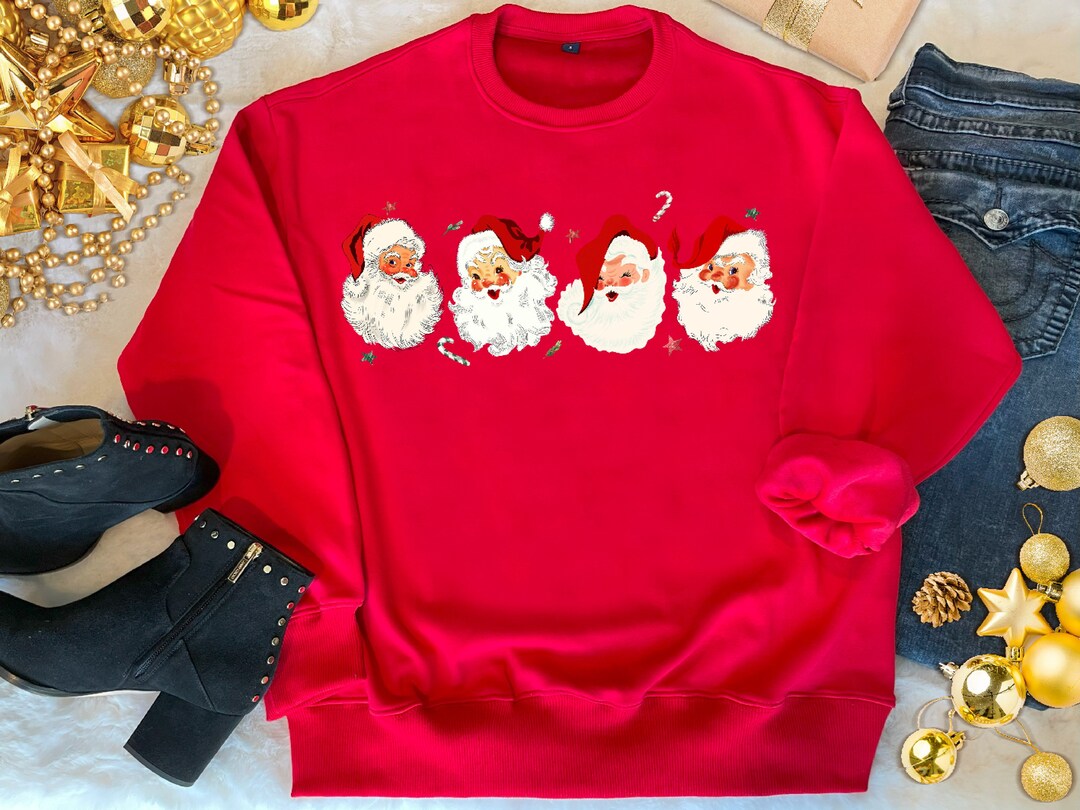 Retro Santa Sweatshirt/vintage Santa Sweatshirt/christmas - Etsy